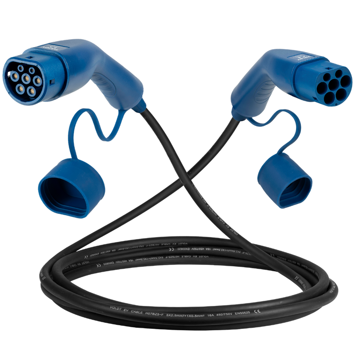 Type 2 | 1 phase | 16A | 3,7kW charging cable